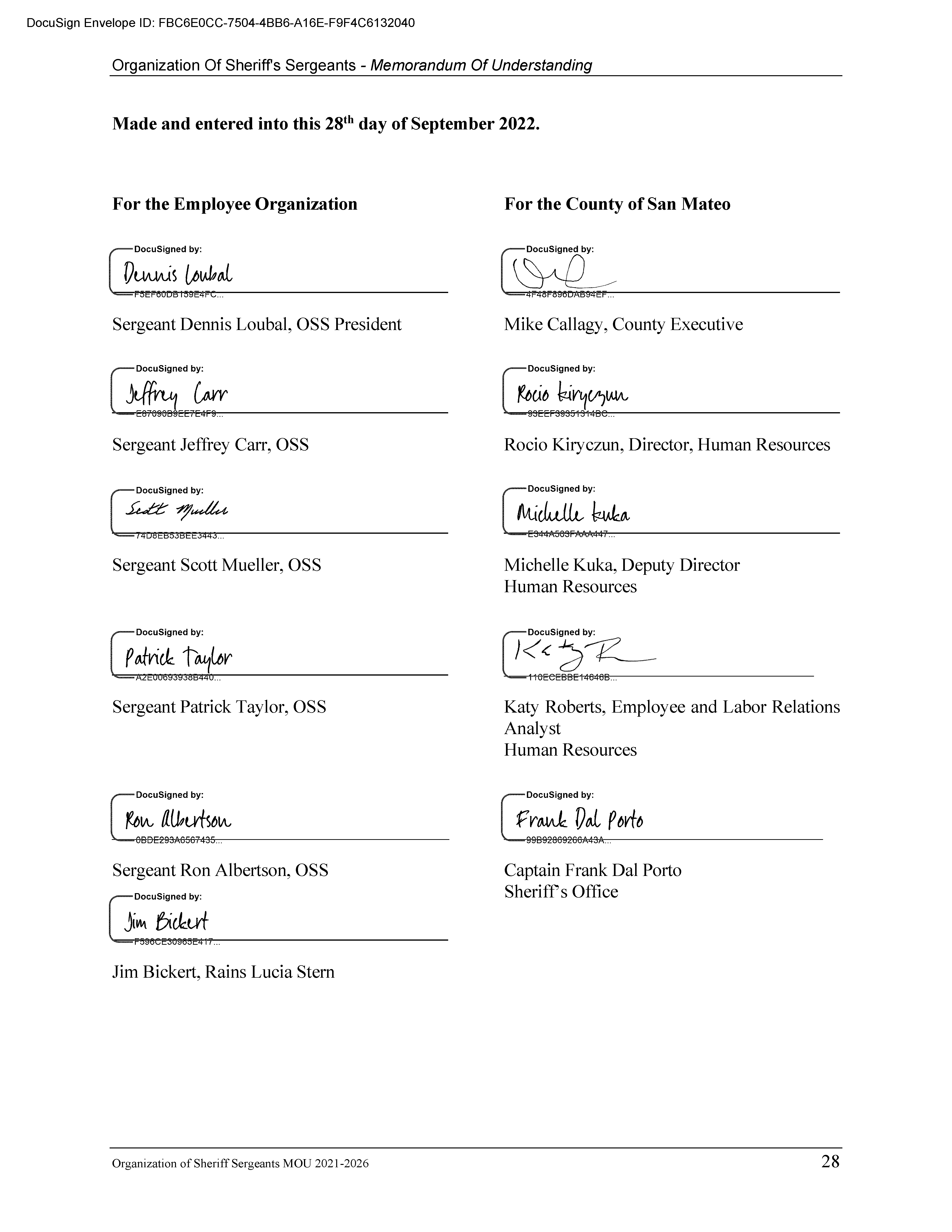 OSS MOU Signature Employee Labor Relations