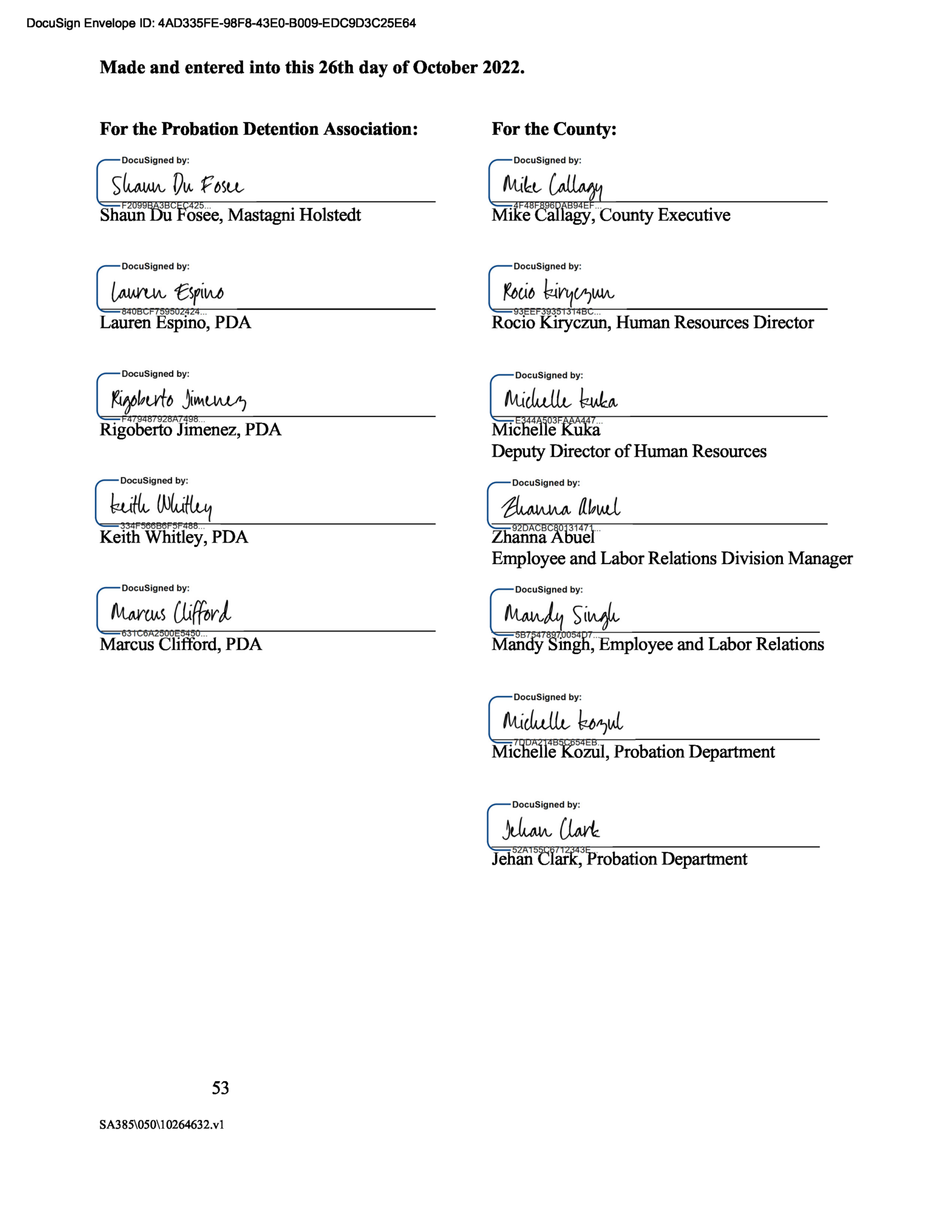 PDA: Signatures – Employee & Labor Relations